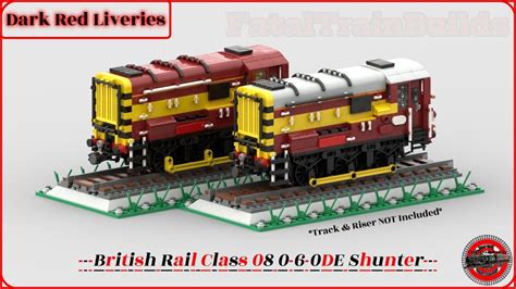 Lego Moc British Rail Class 08 Shunters 8w Dark Red By Fataltrainbuilds Rebrickable