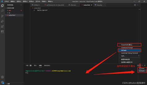 【ide】 vscode如何开启多个终端powershell或者git bash？如何横向显示？ git bash 多窗口 csdn博客