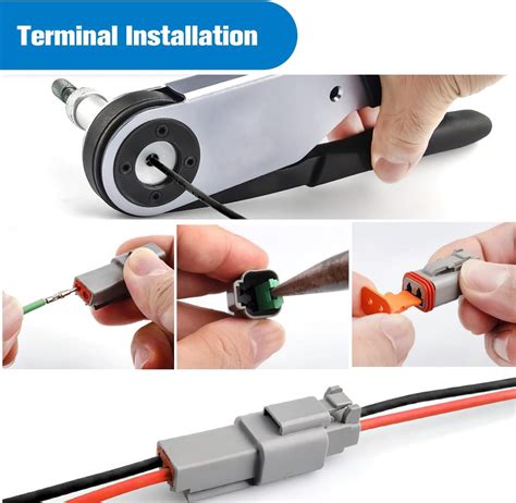 2 Pin Dt Connector Kit 3 Sets Size 16 Solid Contacts Waterproof Male F Nilight