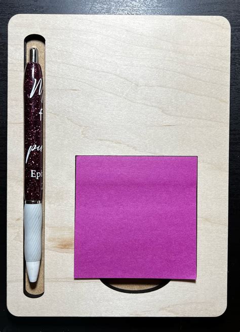 Sticky Note And Pen Holder Template Svg Blank Customizable Post It Holder Teacher Office