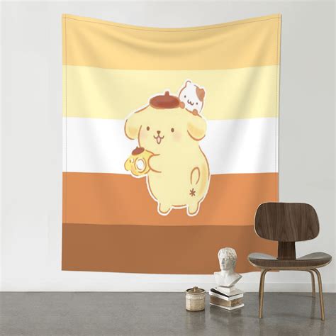 Pompompurin Wall Tapestry Anime Poster For Bedroom Aesthetics Funny Room Decor Flag Wall Hanging