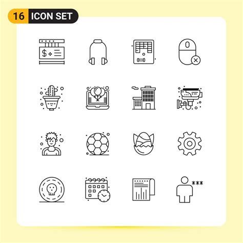 Outline Pack Of 16 Universal Symbols Of Cactus Hardware Arkanoid Gadget Computers Editable