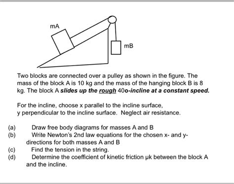 ma mb two blocks are connected over a pulley as shown in the figure the