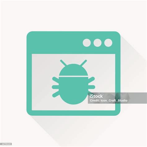 Application Bug Flat Icon Vector Malware Illustration Stock