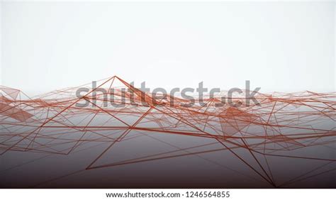 Futuristic Cyberspace Grid Net Polygonal Wireframe Stock Illustration