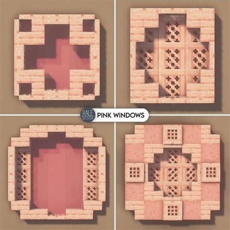 Pink Windows In 2024 Minecraft Room Minecraft Designs Minecraft