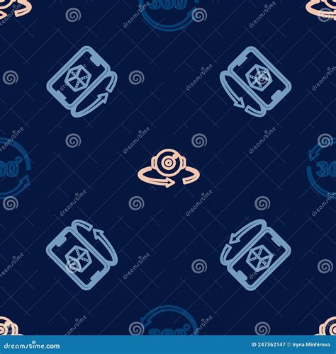 Set Line Degree View D Modeling And On Seamless Pattern Vector Stock Vector