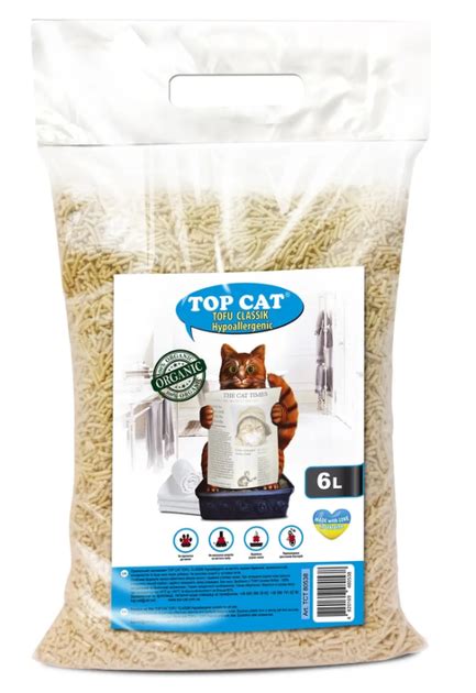 Наполнитель для кошачьего туалета Top Cat Tofu соевый тофу классический гипоаллергенный 6 л Tct