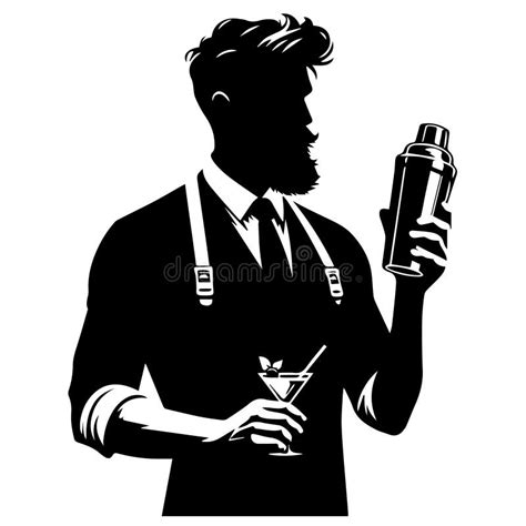 Bartender Mixing Cocktail For Design Stock Illustration Illustration