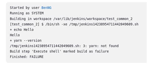 Yarnpkg Runing A Command On A Local Folder With Jenkins Stack Overflow