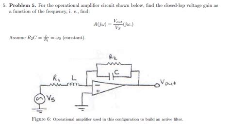 Solved Problem For The Operational Amplifier Circuit Chegg
