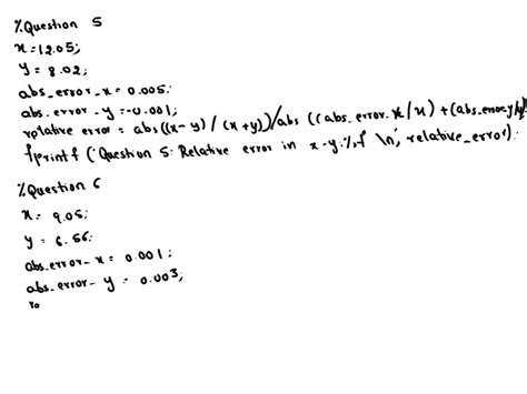 Solved Use Matlab Perform The Calculation For Question 1 Using Your