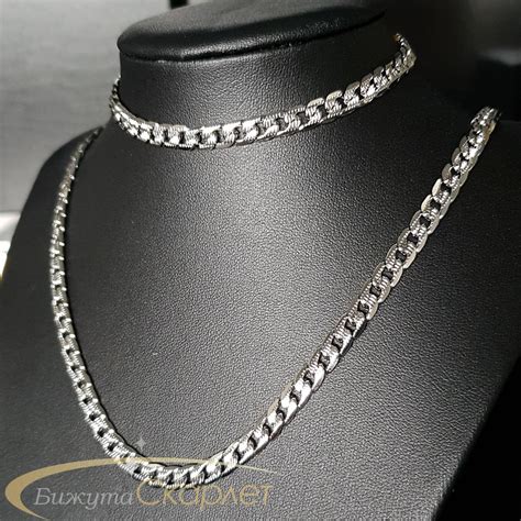 Тънък гравиран комплект от медицинска стомана колие 60 см и гривна в 4 размера широки 0 5 см