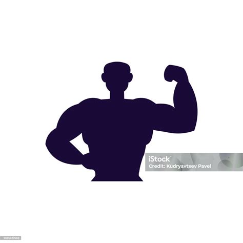 근육질의 강한 남자의 실루엣 흰색 배경에 고립 된 플랫 벡터 일러스트레이션 괴력사에 대한 스톡 벡터 아트 및 기타 이미지 괴력사 실루엣 집어들기 Istock