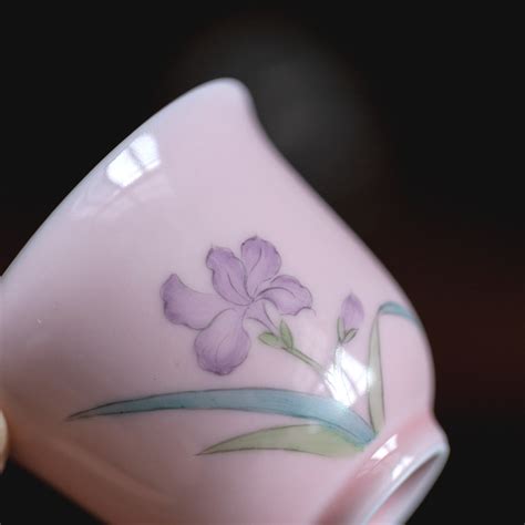 陶怡中式田园茶杯陶瓷玉兰杯手绘兰花粉彩品茗杯家用小品杯单杯虎窝淘