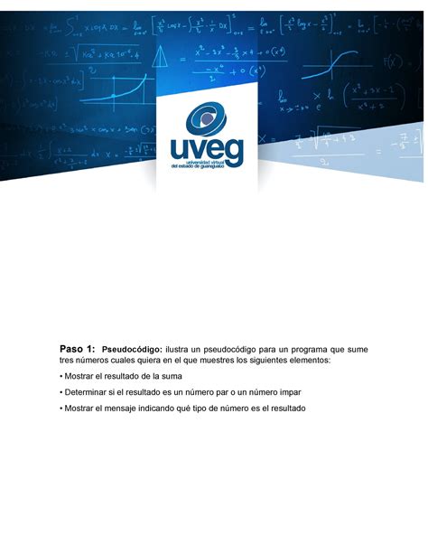 R4 Pseudo Materia Paso 1 Pseudocódigo Ilustra Un Pseudocódigo Para Un Programa Que Sume