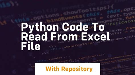 python code to read from excel file youtube