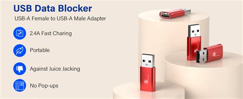 Sweguard USB Data Blocker 3 Pack Upgraded USB Condom USB A To USB A Data Blocker Only For