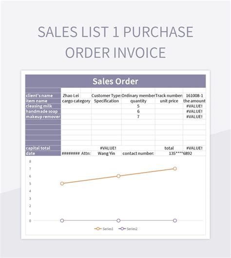 Sales List Purchase Order Invoice Excel Template And Google Sheets File For Free Download