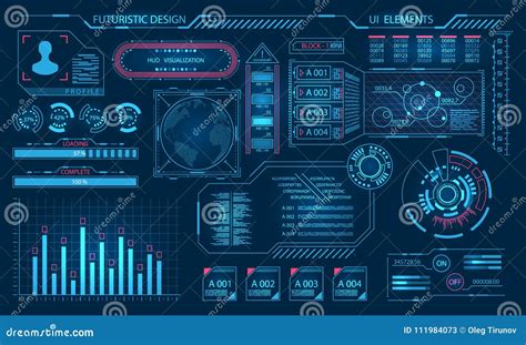 Futuristic Virtual Graphic User Interface Hud Elements Stock Vector Illustration Of Hologram
