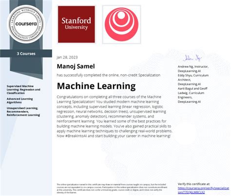 I Am Happy To Share That I Just Finished Course 3 Of Machine Learning Specialization By Stanford