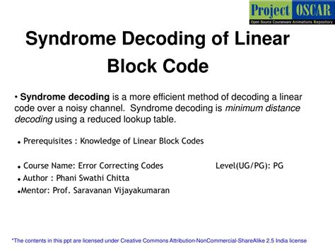 Ppt Syndrome Decoding Of Linear Block Code Powerpoint Presentation