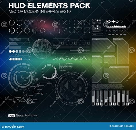 hud elements pack vector modern interface abstract background vector