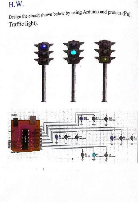 Solved Hw Design The Circuit Shown Below By Using Arduino And Proteus