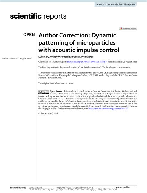 PDF Author Correction Dynamic Patterning Of Microparticles With