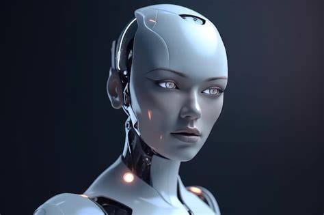 Premium Ai Image Futuristic Ai Android Robot Beautiful Female Woman