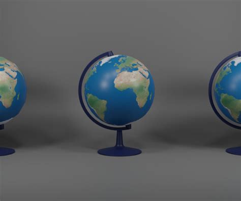 Artstation 3d Globe With 3 Levels Of Polygons Game Assets