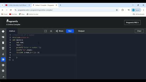 Factorial Of A Number Using For Loop C Programming Language Easy And