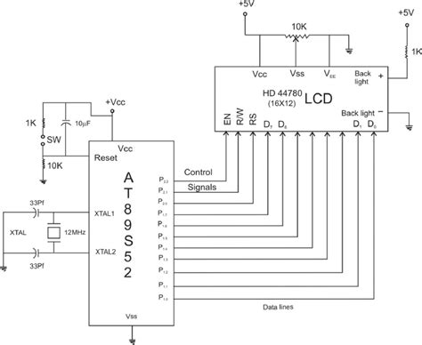 Lcd Interfacing With 8051 Circuit Diagram Circuit Diagram