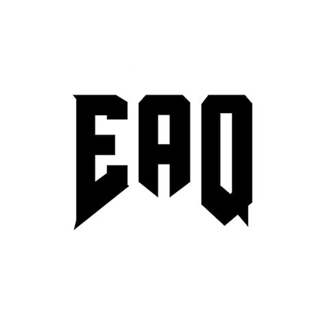 기술 회사 Eaq의 글자 로고 디자인 검은색과 색 색 조합 Eaq 로고 Eaq 터 Eaq 디자인 Eaq 아이콘 Eaq 알파 Eaq 타이포그래피 로고 디자인 프리미엄 벡터