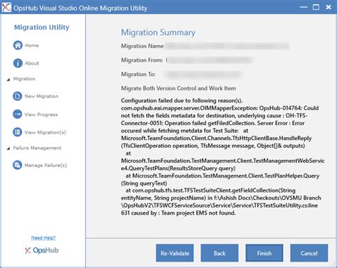 Azure Devops Opshub Team Project Not Found Stack Overflow