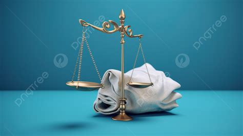 휴지 옆에 정의 저울이 있는 오래된 저울 정의 천칭 자리의 3d 일러스트 파란색 배경에 고립 정의의 3d 저울 파란색 배경에 격리된 자루로 표시된 균형의 개념 이미지