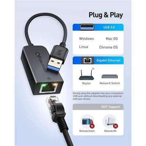 Cable Matters Plug Play Usb To Ethernet Adapter With Pxe Mac Address Clone Usb Cables Hubs