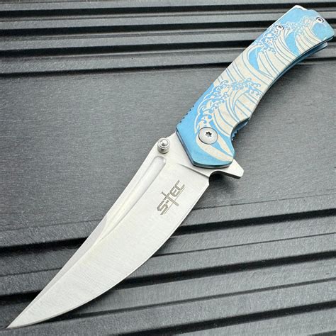 Stec Military Tactical Spring Assisted Folding Pocket Knife Trailing