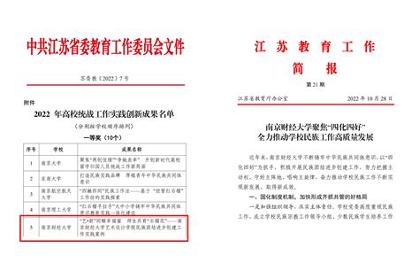 我校统战工作实践创新成果获省级一等奖 南财新闻网