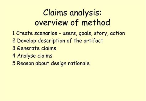 Ppt Evaluating Usability Through Claims Analysis Powerpoint