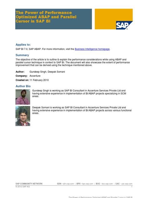 Parallel Cursor Pdf Control Flow Business Intelligence
