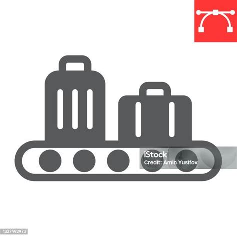 수하물 은 글리프 아이콘 공항 및 수하물 수하물 클레임 벡터 아이콘 벡터 그래픽 편집 가능한 스트로크 솔리드 기호 Eps 10을 주장합니다 수하물 수취에 대한 스톡 벡터