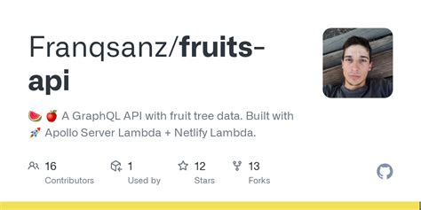 Github Franqsanzfruits Api 🍉 🍎 A Graphql Api With Fruit Tree Data Built With 🚀 Apollo