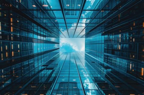 Building Abstract Blue Nyc Architectural Landscape Perspective