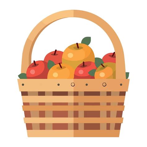 Basket Of Apples 48920050 Vector Art At Vecteezy