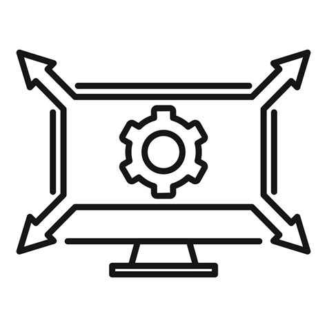 Outsource Monitor Icon Outline Style 14648872 Vector Art At Vecteezy
