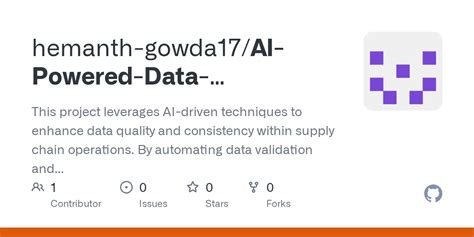 Github Hemanth Gowda17ai Powered Data Validation And Standardization In Supply Chain Main