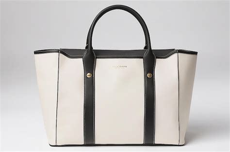 Premium Photo Structured Tote Bag With Contrast Piping Detail