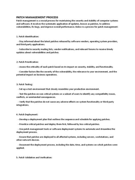 Patch Management Is A Crucial Process For Maintaining The Security And Patch Management Is A Crucial Process For Maintaining The Security And