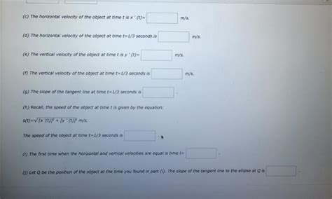 Solved Consider An Object Moving In The Plane Whose Location